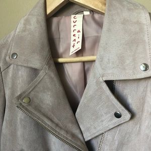 Current Air | Jackets & Coats | Current Air Pink Suede Biker Jacket ...